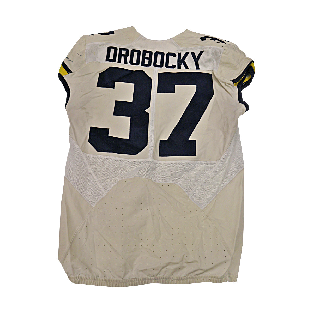 Dane Drobocky Michigan Wolverines #37 2017 Practice Used White Jordan ...