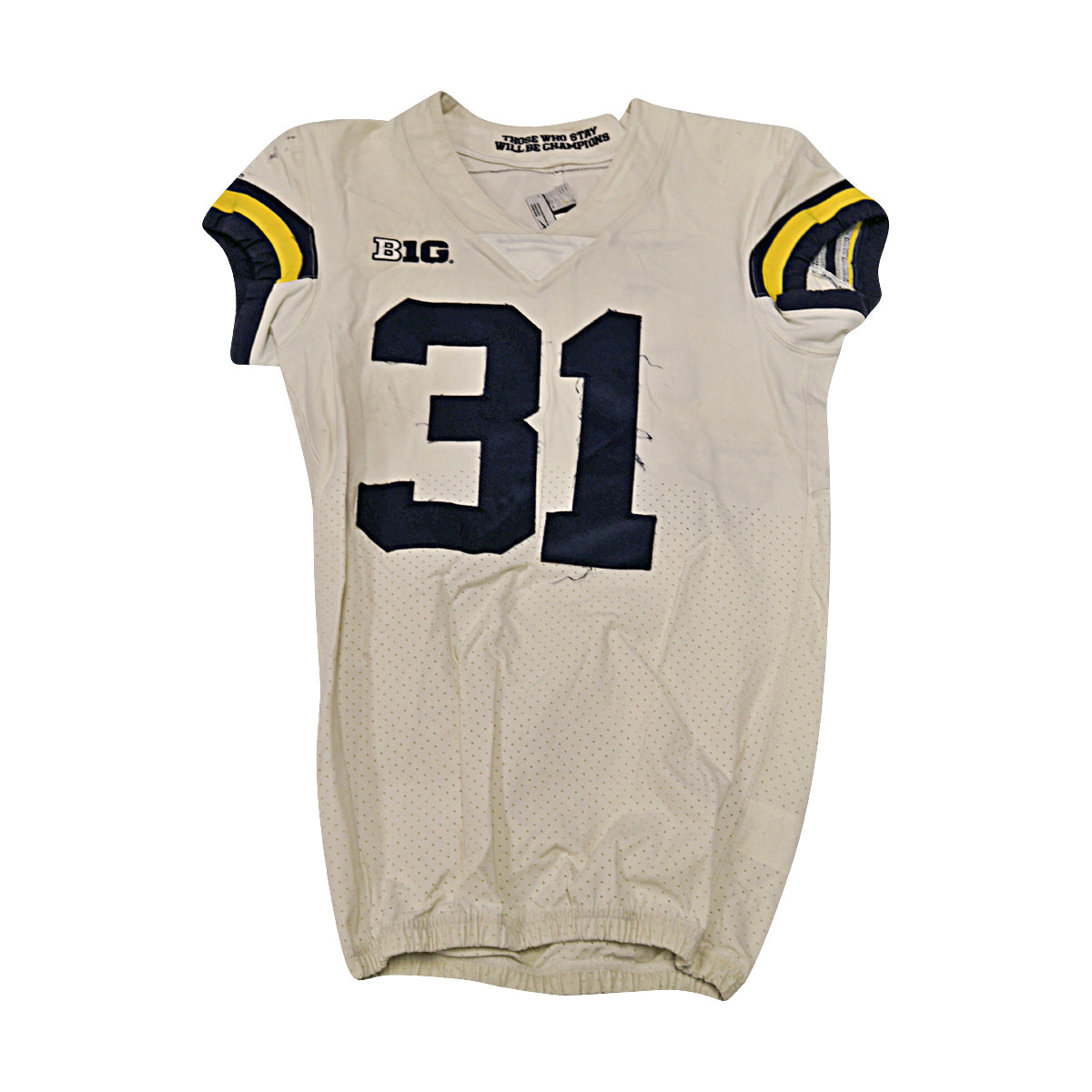 Rashan Gray Michigan University #31 2018 Practice Used White Jordan Br ...