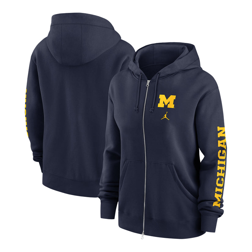 Women's Michigan Wolverines Jordan Brand 2024 Sideline Full-Zip Hoodie ...